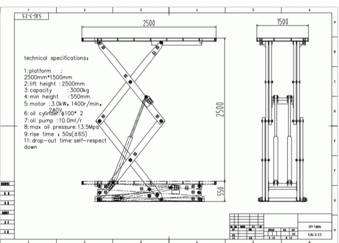 1000 Lbs Stationary Hydraulic Lift Table Low Profile Motorized AC 380V 50HZ