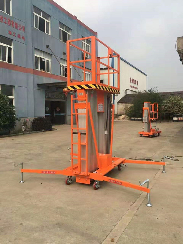 8m Double Mast Mobile Hydraulic Work Platform Lift Extensible Boom ...